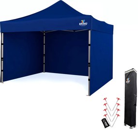 BRIMO Prémiový Párty stan 3x3m Hliník | Nejvyšší odolnost - s 3 stěnami - Modrá P. Alu