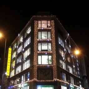 Easy Fix LED světelný závěs venkovní, 100 × 1200 cm, teple bílá, 1200 diod, bílý kabel, IP67, prodlužovací