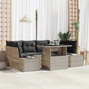 Set pohovek 7 ks Světle šedá polyratan 3349118