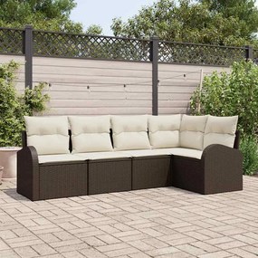 Set pohovek 5 ks Hnědá Polyester 3346038