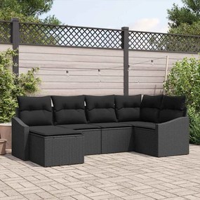 Set pohovek 6 ks Černá polyratan 3346793