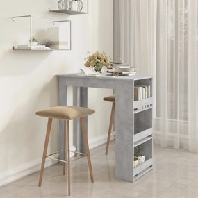 Barový stůl s úložným regálem betonově šedý 102 x 50 x 103,5 cm - Default Title