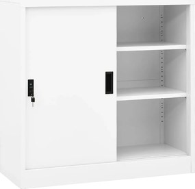 vidaXL Kancelářská skříň posuvné dveře 90x40x90 cm ocel [335952] Barva: Bílá