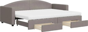 Válenda s přistýlkou a zásuvkami taupe 80 x 200 cm textil 3197240