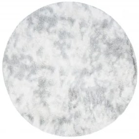 Kulatý koberec moderní SILK DYED 579 jemný měkký světle šedý Rozměr: průměr 130 cm