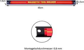 Costway Sada 12 magnetických lišt na nářadí, délka 46 cm