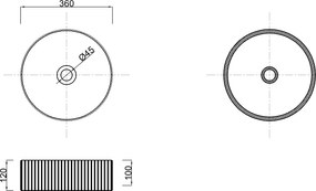 Invena Glamour Trend, umyvadlo na desku 360x360x120 mm, imitace kamene, INV-CE-63-703-C
