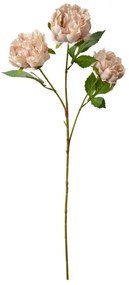 Umělá rostlina tři růžovo-oranžové pivoňky – 80 cm