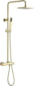 Sapho Spy - Sprchový set s termostatem, 20x20 cm, zlato SZ139