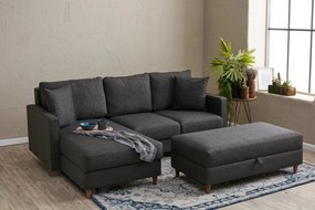 Hanah Home Rohová pohovka EVA antracitová levá