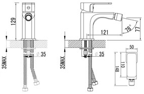 Aqualine - Bidetová baterie FACTOR lesklý chrom