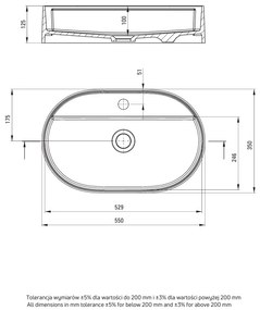 Deante Silia, granitové umyvadlo na desku 550x350x125mm, antracitová metalíza, DEA-CQS_TU6B