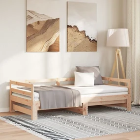 Výsuvná Válenda Masivní Borové Dřevo 2× (90 X 200 Cm)