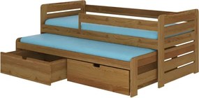 Postel dvojitá s bariérou TOMI 180x80 dub