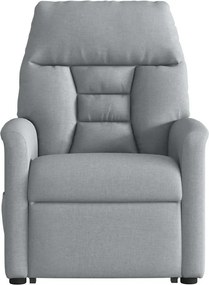 Zvedací polohovací křeslo světle šedé textil 3303032