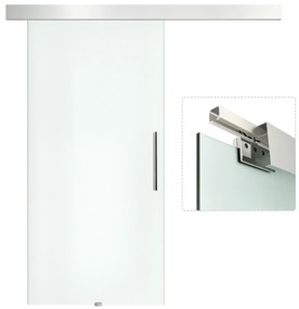 HOMCOM Posuvné skleněné pokojové dveře s madlem, jednostranně satinované 102,5x205 cm, moderní a elegantní pro obývací pokoje | Aosom.de