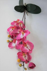 Růžová umělá dvoustonková orchidej 67cm