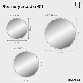 Atypické zrcadlo do koupelny s LED osvětlením G11