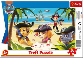 TREFL Puzzle deskové Tlapková Patrola piráti 33x23cm skládačka v rámečku 15 dílků tr31350