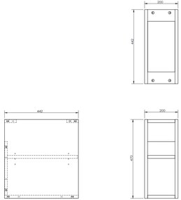 Mexen Box-A, otevřená skříňka s policí 20 cm, grafitová matná, 91AX2-0200-470-0-66