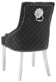 Jídelní židle 6 ks černé samet,  3080240
