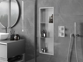 Mexen X-Wall-R nástěnná polička s límcem a policí 90 x 30 cm, inox - 1910903010S