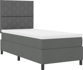 Postel s boxspringem s čelo Tmavě šedá 90 x 190 cm textil 3339428
