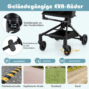 Costway Skládací kočárek s nastavitelnou a odnímatelnou stříškou Travel Buggy