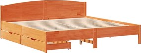 Postel bez matrace voskově hnědá 200 x 200 cm masivní borovice 3301817