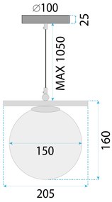 Toolight Moderní minimalistické závěsné osvětlení APP1577-5C, gold