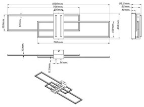 Globo 67208-40N - LED Stropní svítidlo DAKARI LED/40W/230V 3000K 25x100 cm černá
