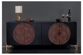 Massive home | Černá designová komoda Black Mandala 160cm