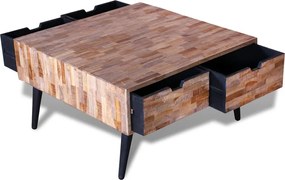 vidaXL Konferenční stolek se 4 zásuvkami regenerovaný teak [241708]