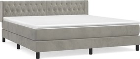 Box spring postel s matrací světle šedá 180x200 cm samet 3131153