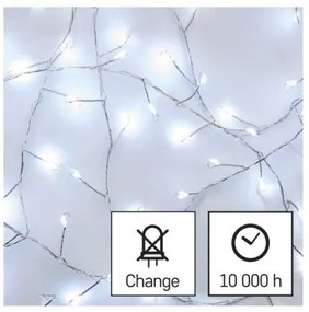Vánoční LED řetěz Nanos ježek s časovačem 2,4 m studená bílá