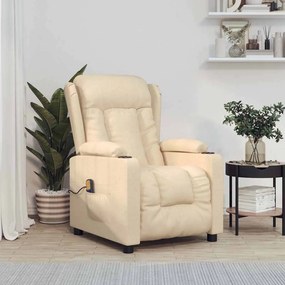 Masážní křeslo krémové textil 339067