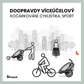 Hauck Bike N Walk Duo cyklovozík 3v1 light grey