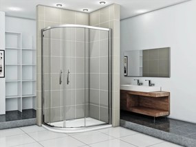 NATALI HARD 100x80 Clear Pravý Sprchový kout asymetrický