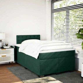 Box spring postel s matrací tmavě zelená 120 x 200 cm samet 3288597