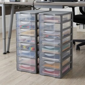 SUNDIS Úložný box s 8 zásuvkami, antracit, OFFICEMIX A4 8A