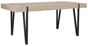 Jídelní stůl 180 x 90 cm, světlé dřevo s černou ADENA Beliani