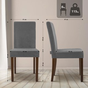 Sada 2 jídelních židlí Ina manšestr antik dunkel – šedá