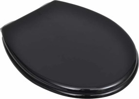 WC sedátko s funkcí pomalého sklápění MDF prostý design černé 140799