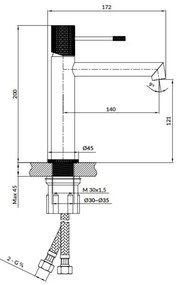 Cersanit S951-595 - Umyvadlová baterie ZEN 20 cm černá