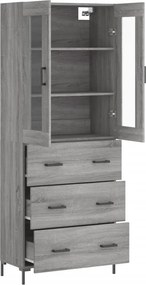 Skříň highboard šedá sonoma 69,5 x 34 x 180 cm kompozitní dřevo 3198407