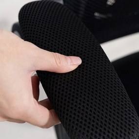 HOMCOM Ergonomická kancelářská židle, výškově nastavitelná židle s výklopnými područkami, bederní opěrka, černá