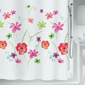 SPIRELLA Sprchový závěs FLOWER Meadow bílý / Motiv květin / Polyester
