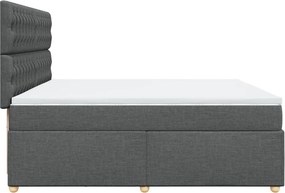 Box spring postel s matrací tmavě šedá 200x200 cm textil 3293695
