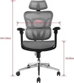 Equip Ergonomická kancelářská židle šedá / Kancelářská židle / síťový
