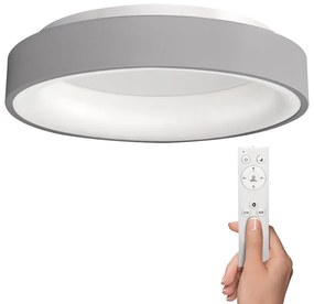 SOLIGHT LED stropní světlo kulaté Treviso, 48W, 2880lm, stmívatelné, dálkové ovládání, šedá